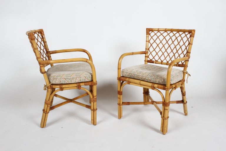Bielecky Brothers Rattan and Glass Card / Dining Table with Two ...
