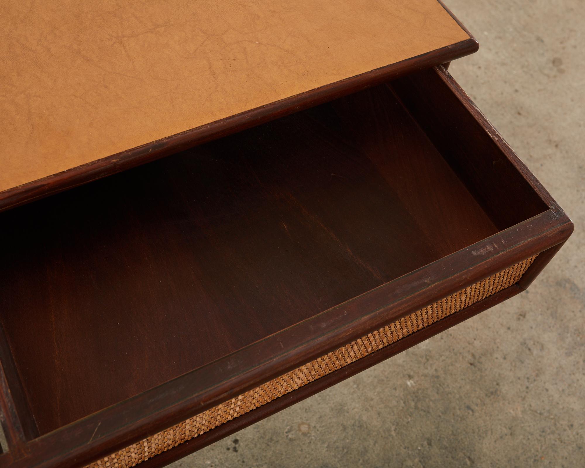 Bielecky Brothers Style Diminutive Grasscloth Raffia Writing Desk For ...