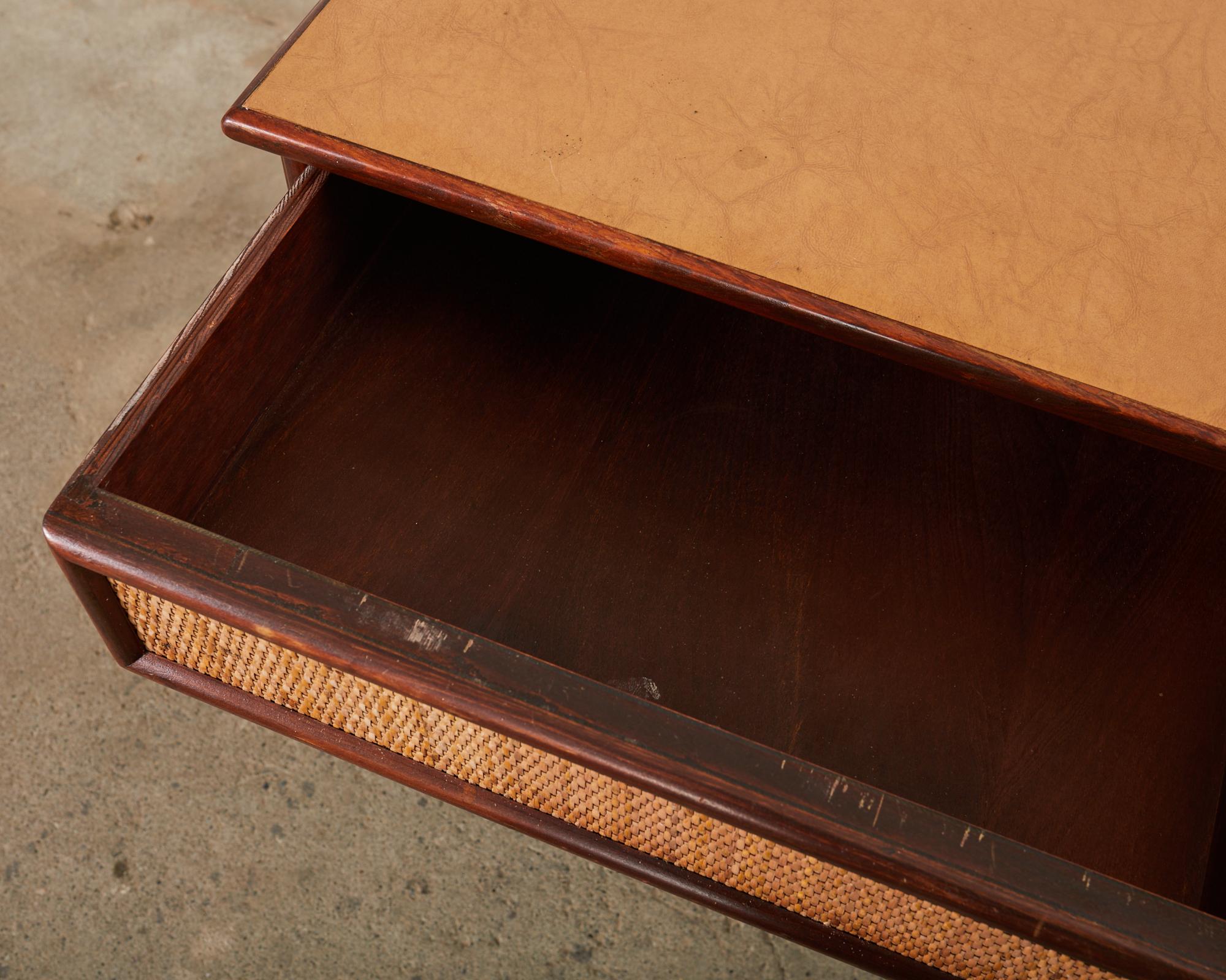 Bielecky Brothers Style Diminutive Grasscloth Raffia Writing Desk For ...