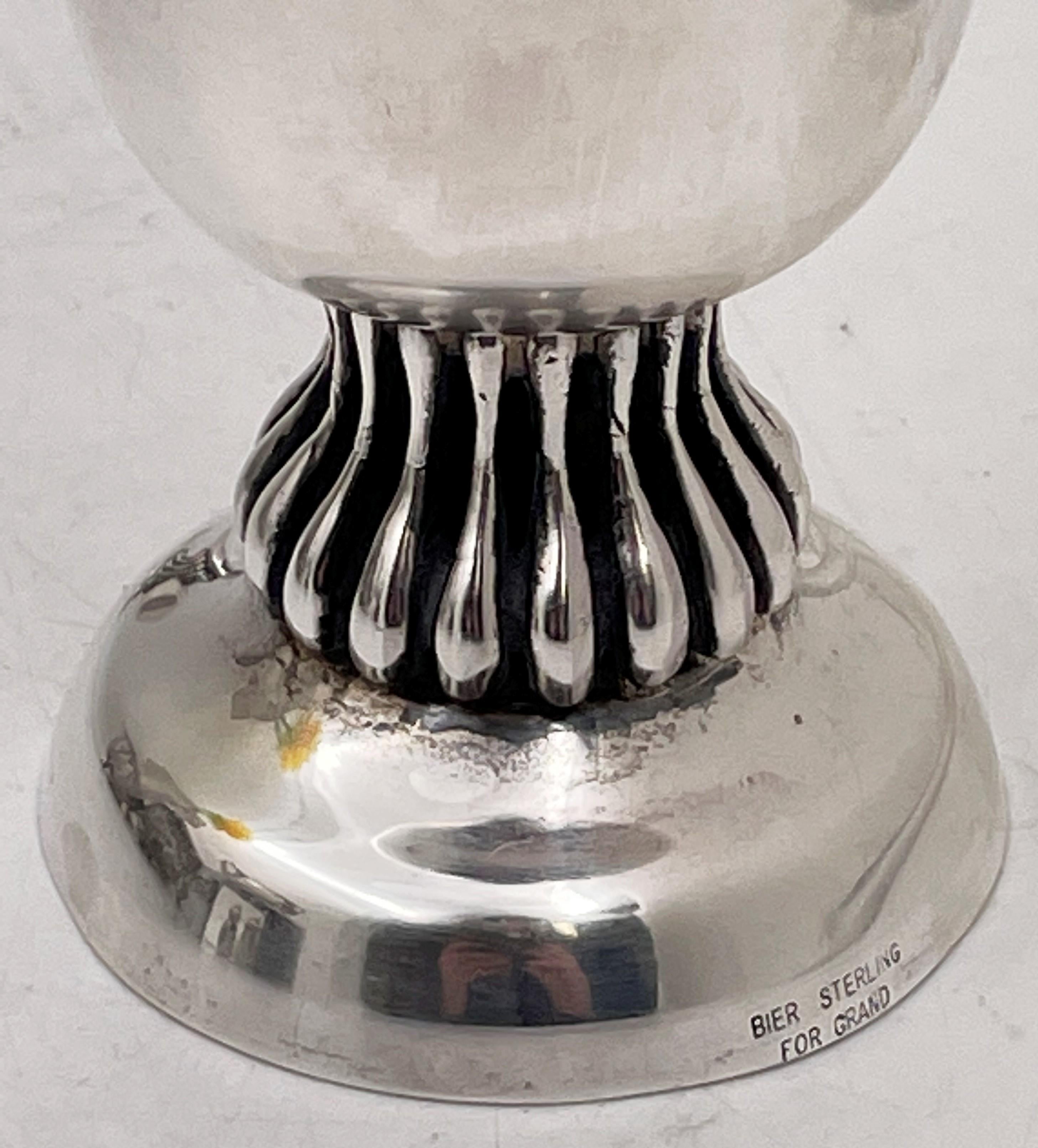 Bier Israeli Sterling Silver Kiddush Cup Judaica For Sale at 1stDibs