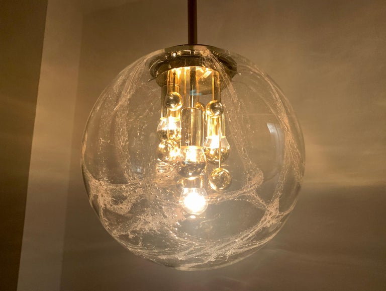 Big Ball Glass Pendant Lamp by Doria For Sale at 1stDibs