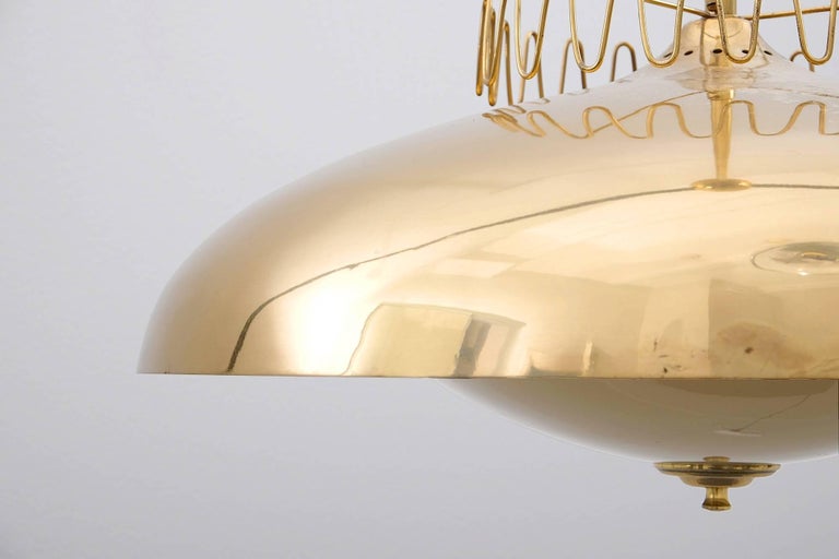Big Ceiling Brass Lamp Model ER 160 by Itsu, Finland, 1960s at 1stDibs