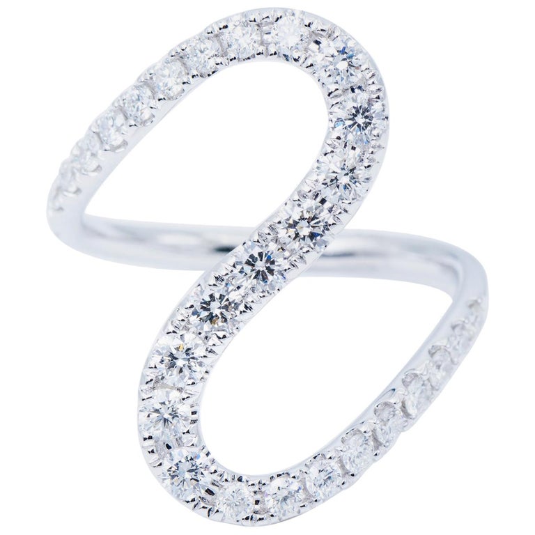 Big Curve Diamond Fashion Ring For Sale at 1stDibs