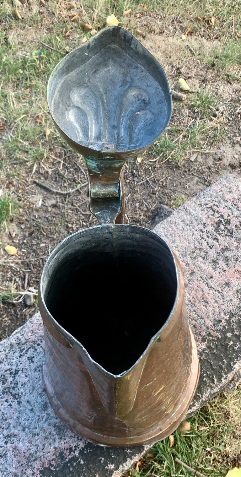 Big Early 19th Century Copper French Tankard For Sale at 1stDibs