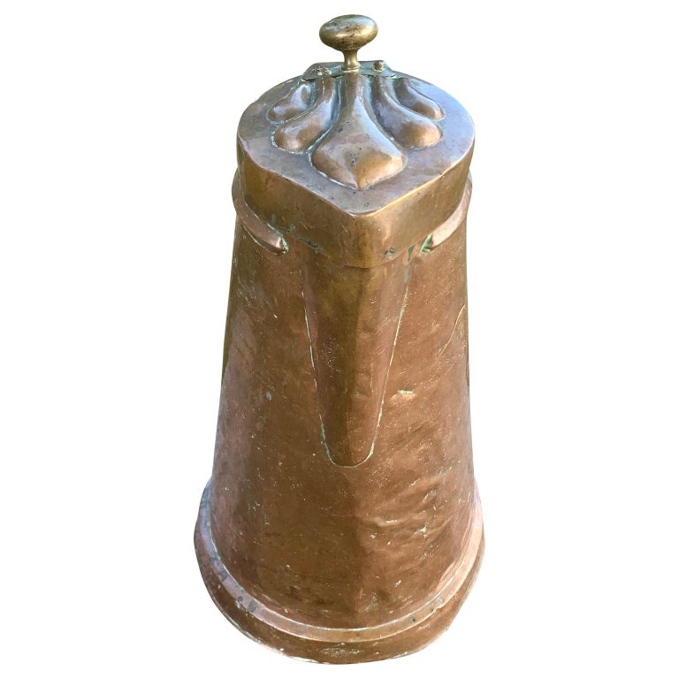 Big Early 19th Century Copper French Tankard For Sale at 1stDibs