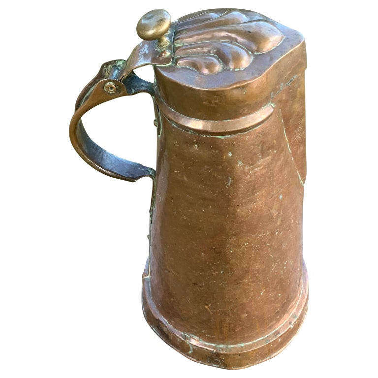 Big Early 19th Century Copper French Tankard For Sale at 1stDibs