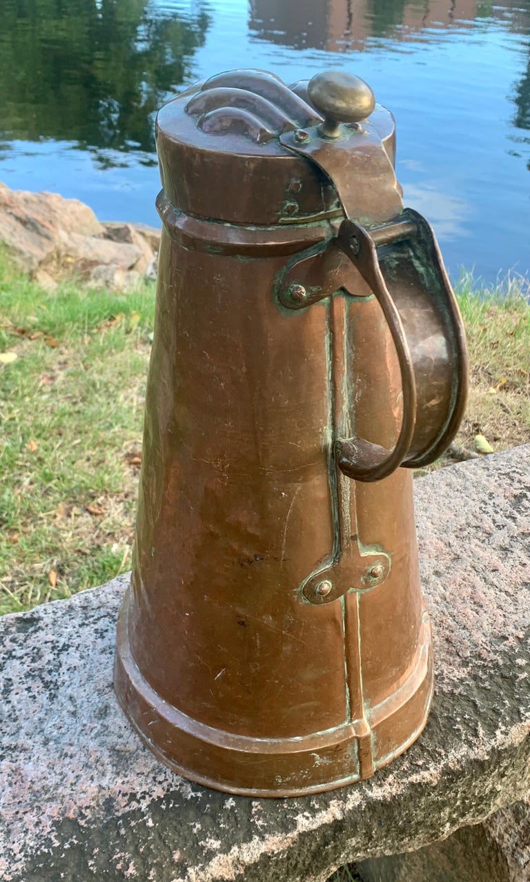 Big Early 19th Century Copper French Tankard For Sale at 1stDibs
