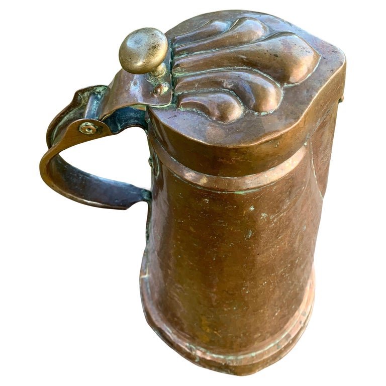 Big Early 19th Century Copper French Tankard For Sale at 1stDibs