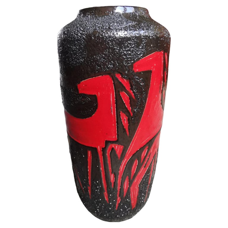 Big Floor Vase, German Pottery, Fat Lava, Scheurich Model 517-45 ...