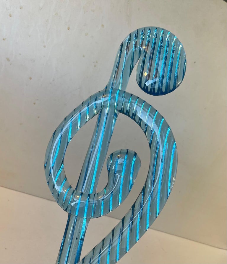 Big G-Note Wall Sculpture in Blue Glass by Elving Conradsson for ...