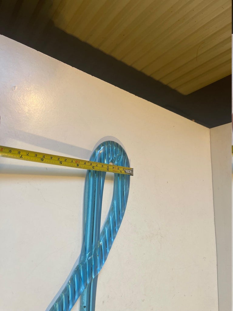 Big G-Note Wall Sculpture in Blue Glass by Elving Conradsson for ...
