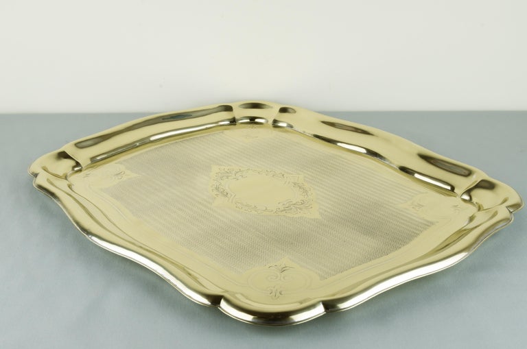 Big Historistic Alpaca Serving Tablet, circa 1890s For Sale at 1stDibs