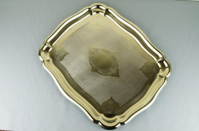 Big Historistic Alpaca Serving Tablet, circa 1890s For Sale at 1stDibs