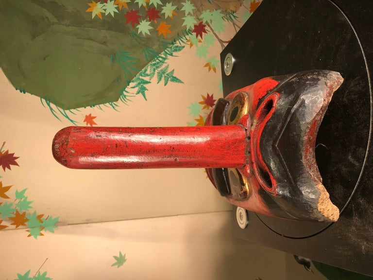 Big Japanese Old Forest God Mask Tengu Dramatic Nose, Signed, 19th ...