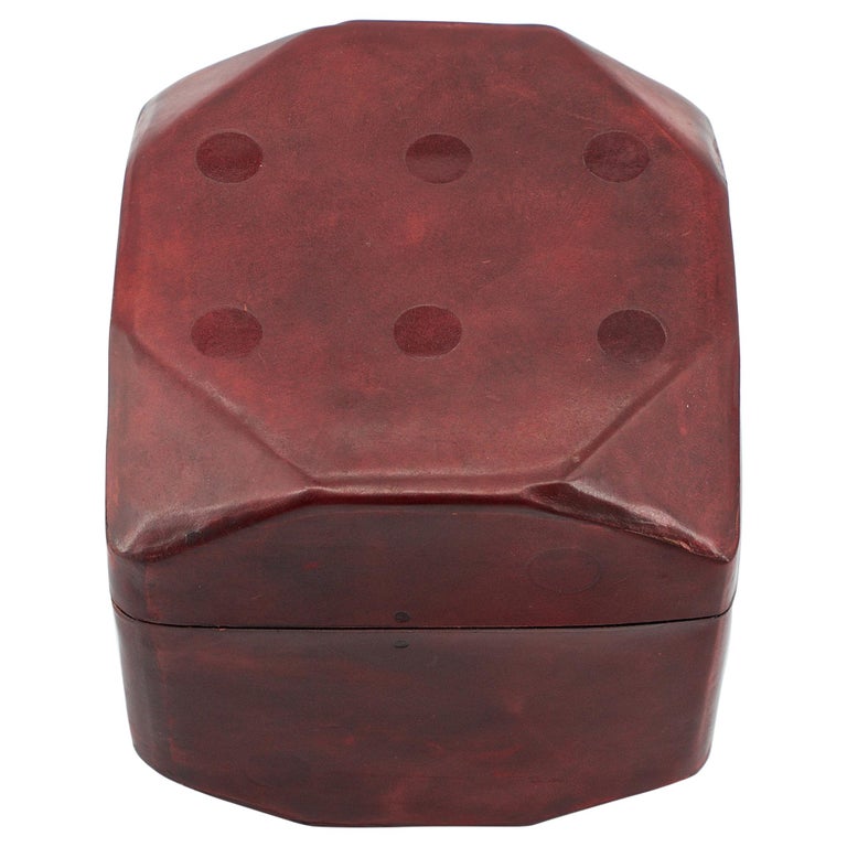Big Leather Die Card Game Box Italy Dice Vintage Midcentury Object ...