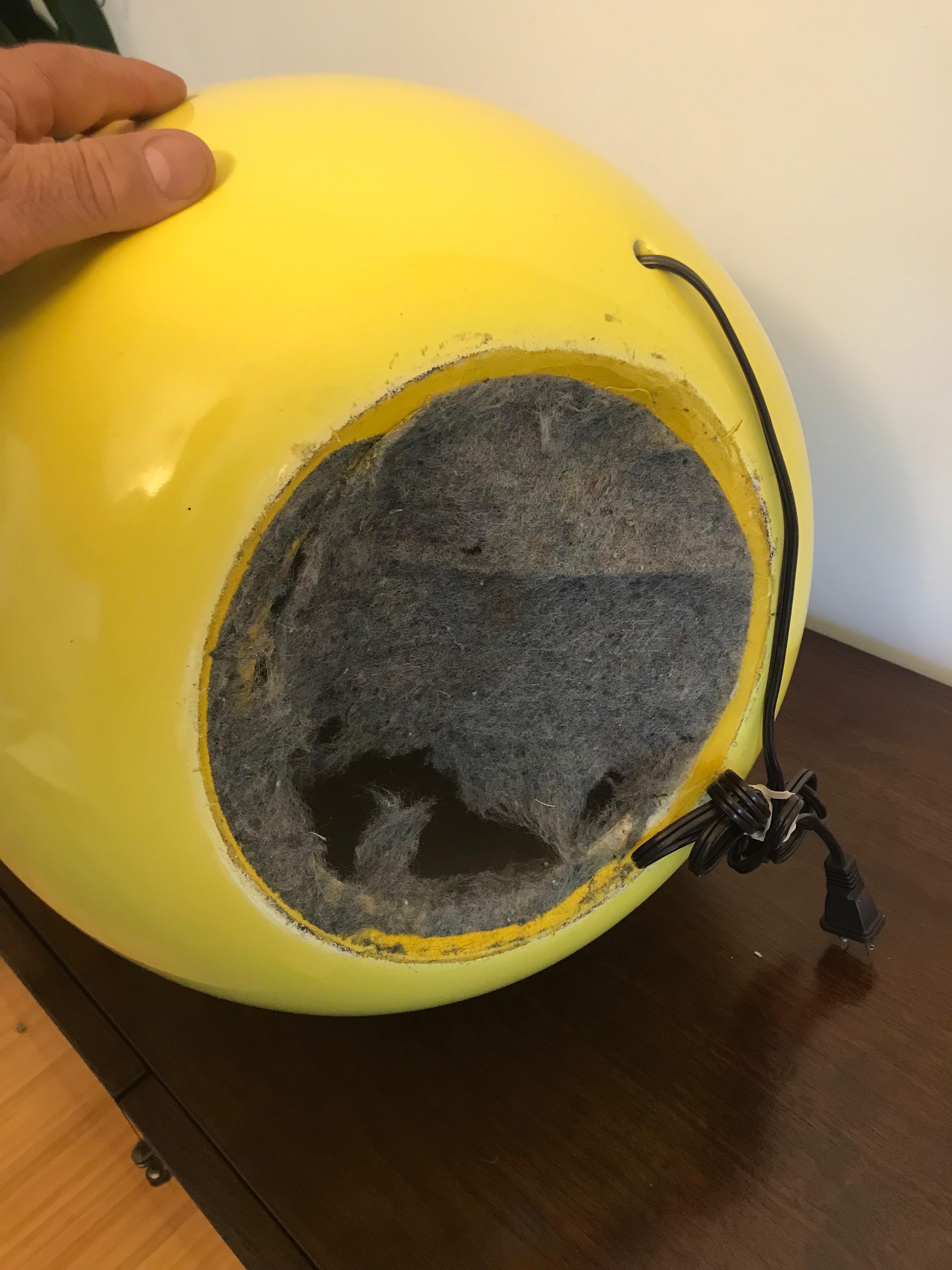 Big Yellow Ceramic Lamp, 1960's For Sale at 1stDibs
