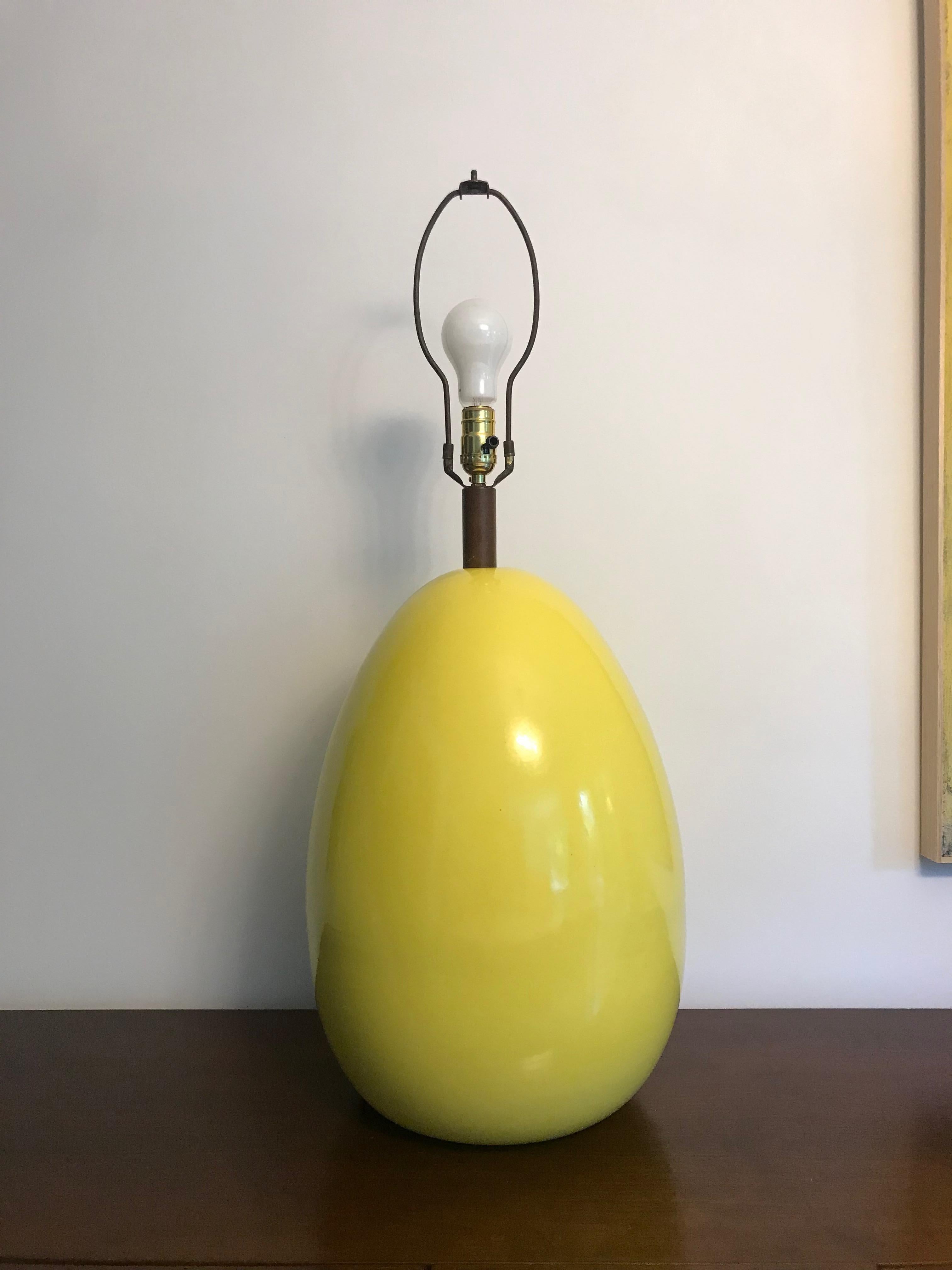 Big Yellow Ceramic Lamp, 1960's For Sale at 1stDibs