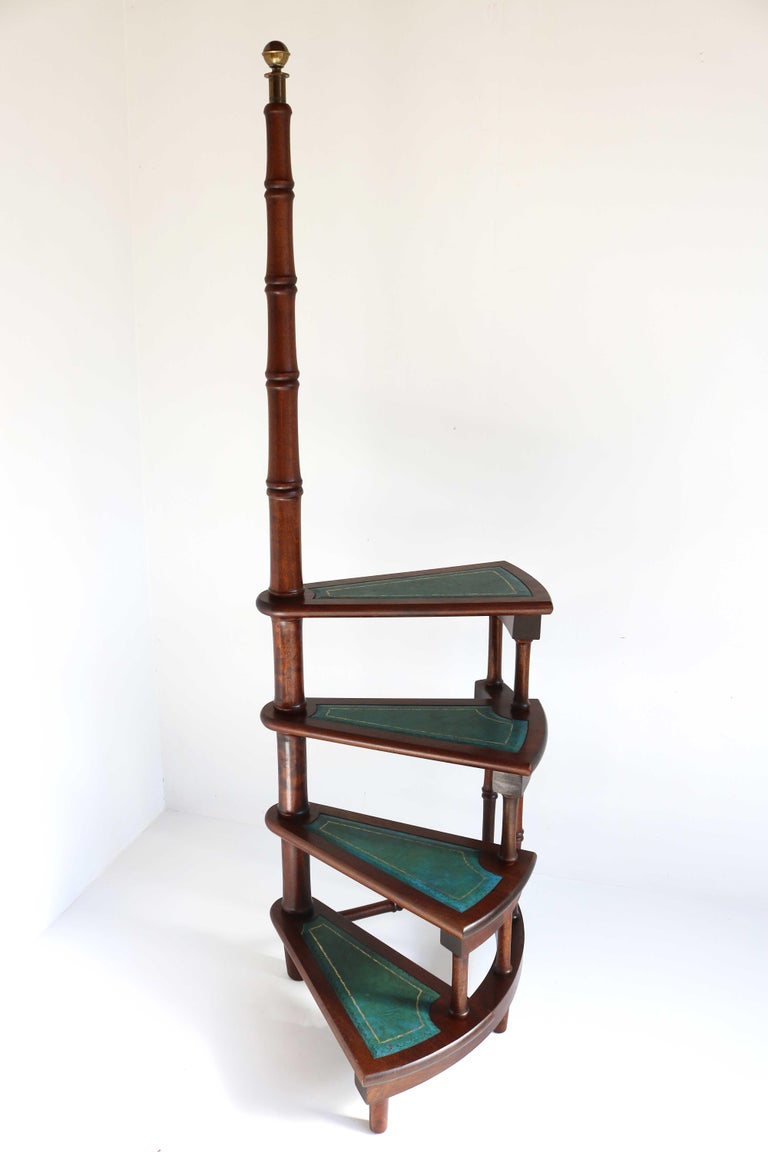 Big Library Stairs Mid-20th Century Library Steps Ladder Carved Wood ...