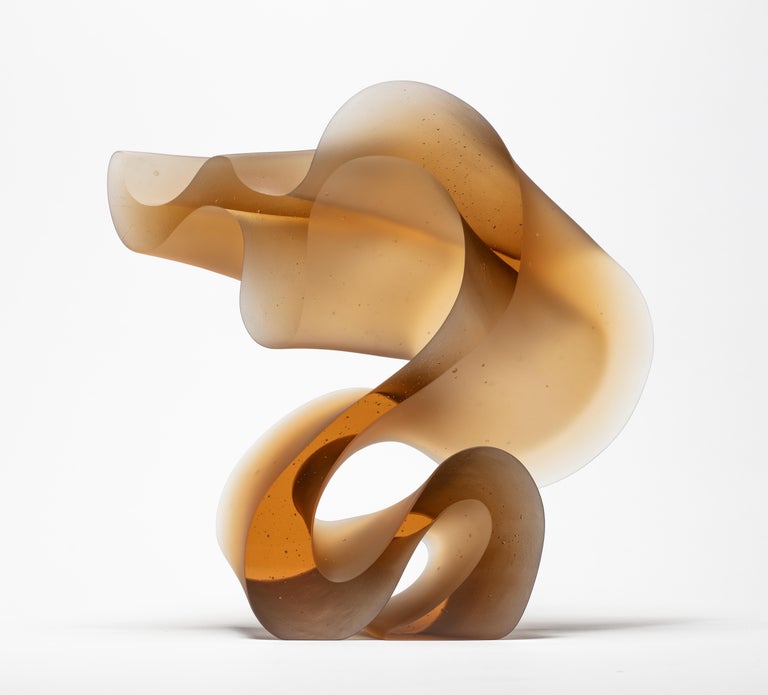 Big Line in Amber, a Unique Amber Cast Glass Sculpture by Karin Mørch ...