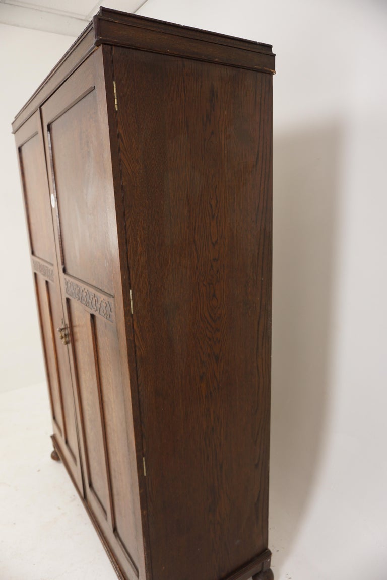 Big Metamorphic Gentleman's Tiger Oak Armoire, Compactum, Scotland 1930 ...