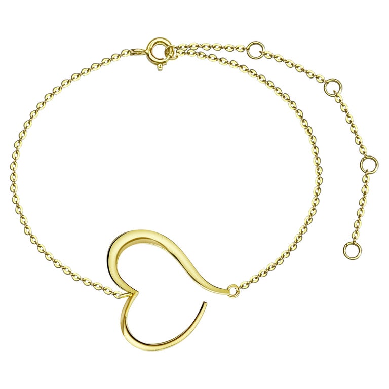 Big Open Heart Chain Anklet For Sale at 1stDibs