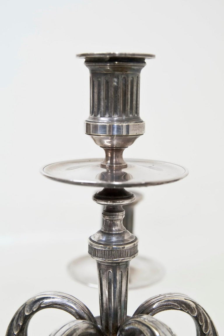 Big Pair of Candelabras, Jugendstil, Art Nouveau, Sign: Christofle ...