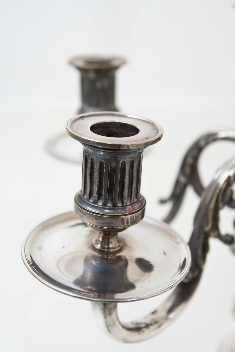 Big Pair of Candelabras, Jugendstil, Art Nouveau, Sign: Christofle ...