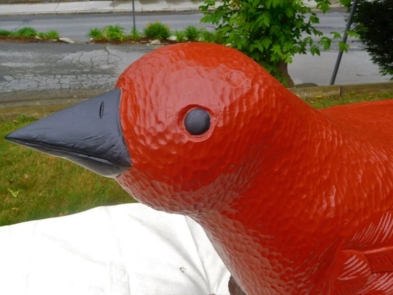 Big Red Bird, Oversized Folk Art Sculpture by Stephen Huneck, 1994 ...