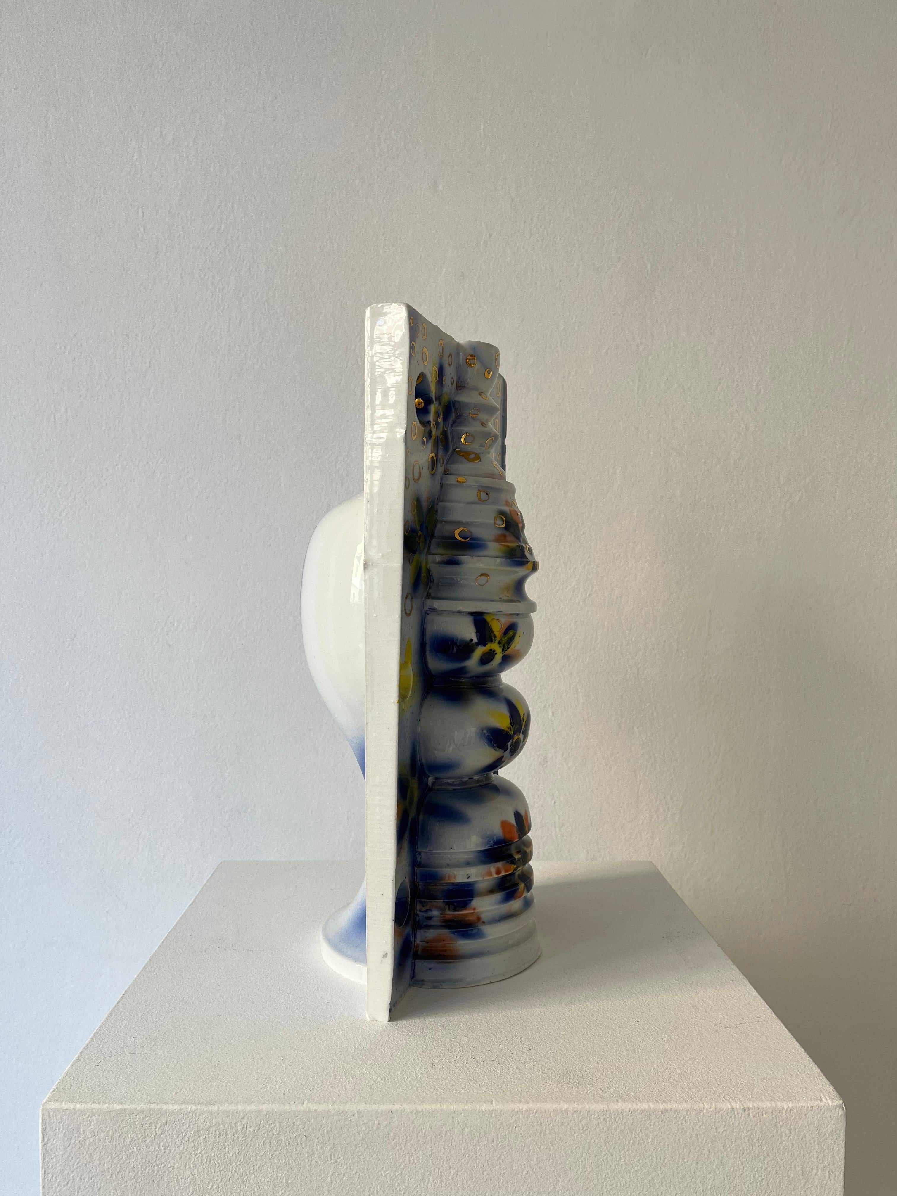"Big secret" decorated enameled porcelain vase, unique piece For Sale ...