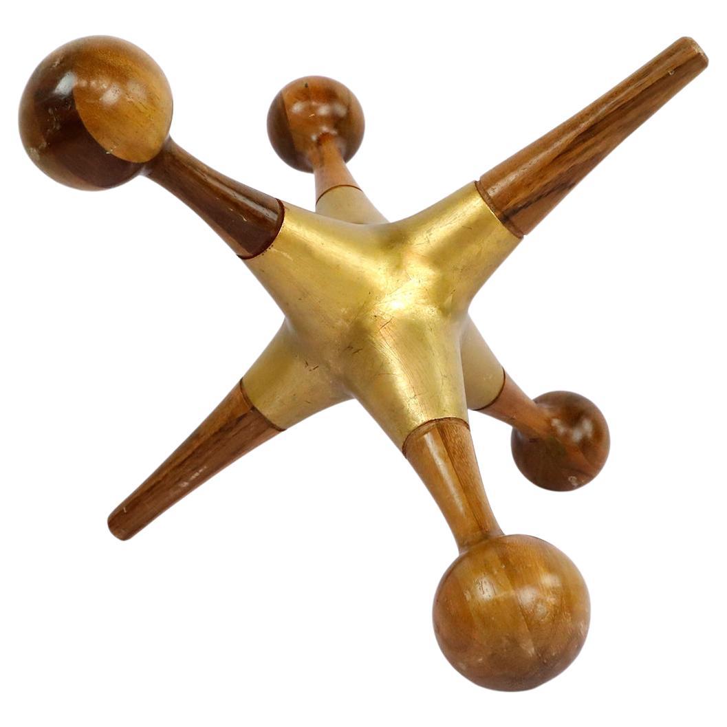 Big Size Sculptural Jack / Jax Bookend Made in Wood and Gold Leaf at ...