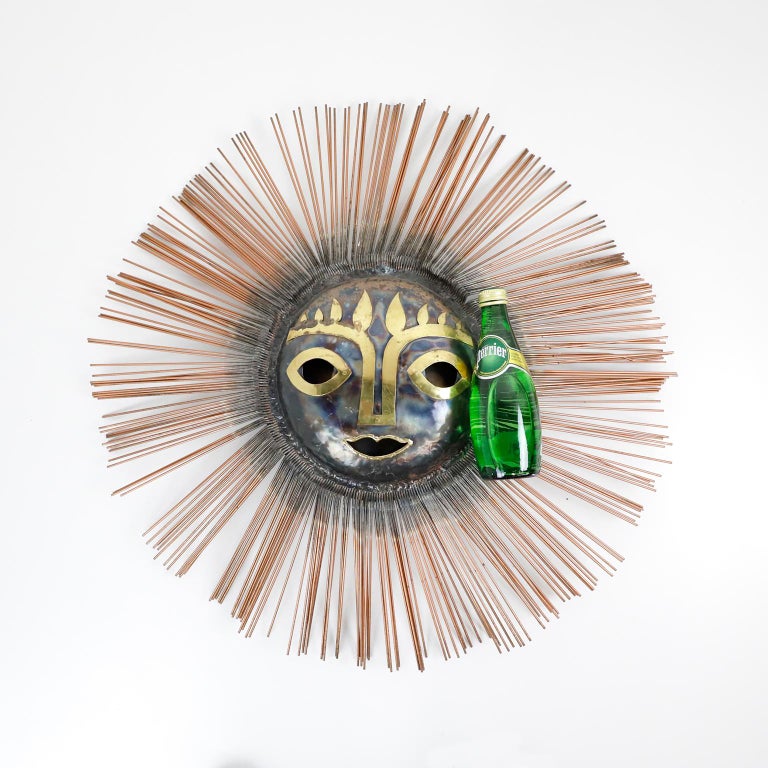 Big Size Surreal Brutalist Sun Sculpture in Brass and Bronze by Emaus ...