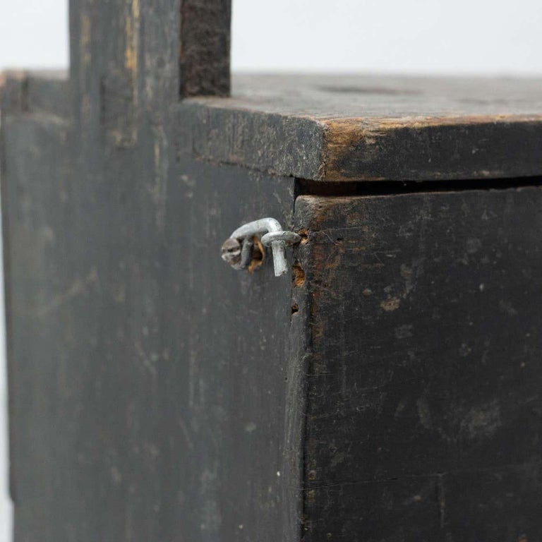 Big Spanish 'Hachero' Traditional Ancient Stained Wood Candleholder ...