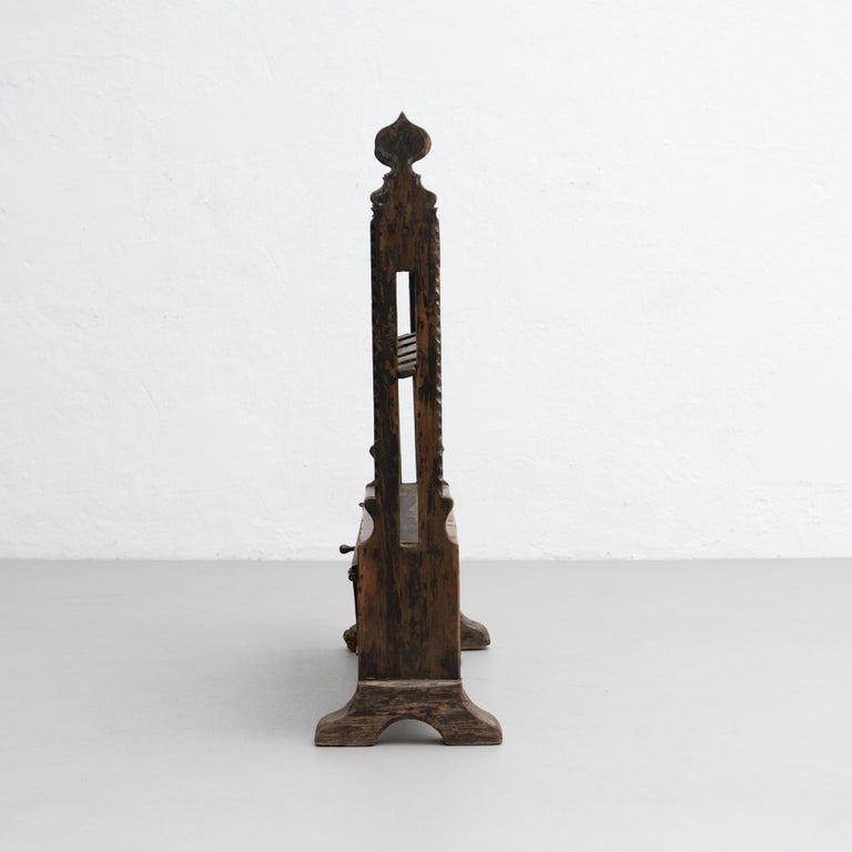 Big Spanish 'Hachero' Traditional Ancient Stained Wood Candleholder ...