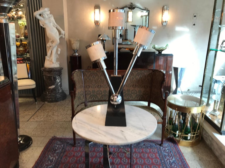 Big Table Lamp, 1950, Italian, Material: wood and chrome For Sale at ...