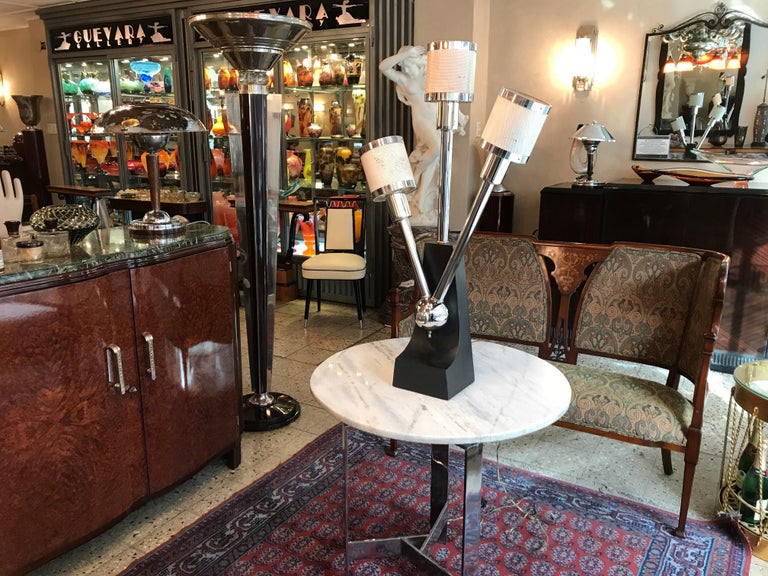 Big Table Lamp, 1950, Italian, Material: wood and chrome For Sale at ...
