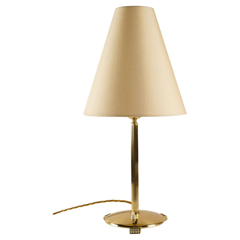 Big Table Lamp with Fabric Shade Vienna Around 1950s For Sale at 1stDibs