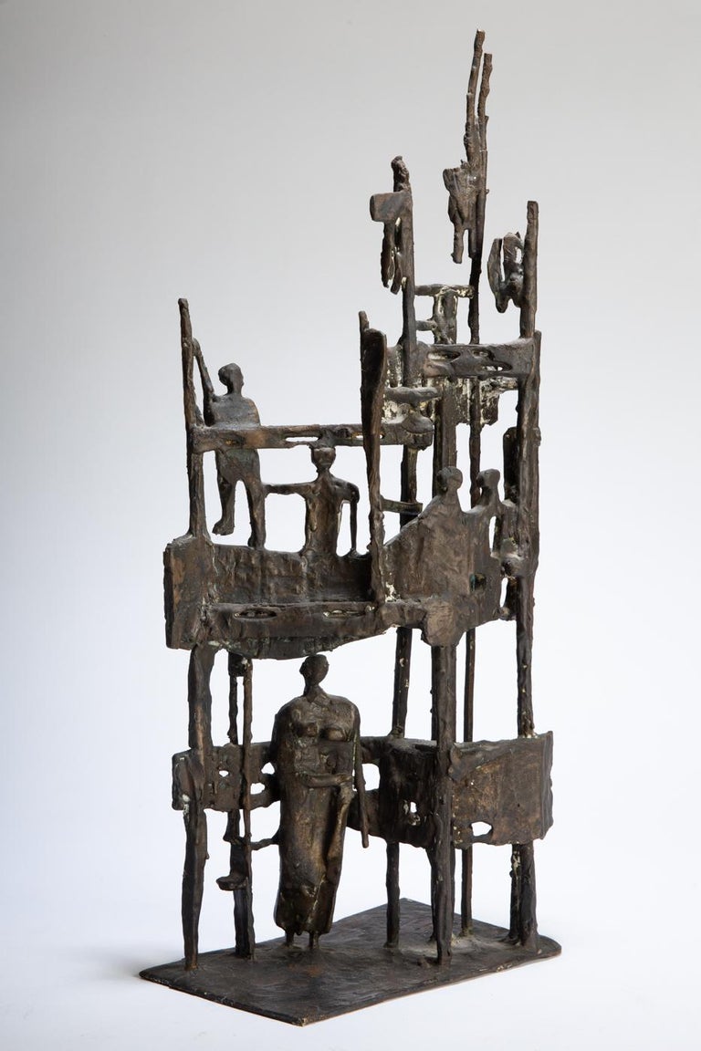 Big Unique Mid Century Bronze Sculpture by German Artist Theo Bechteler ...