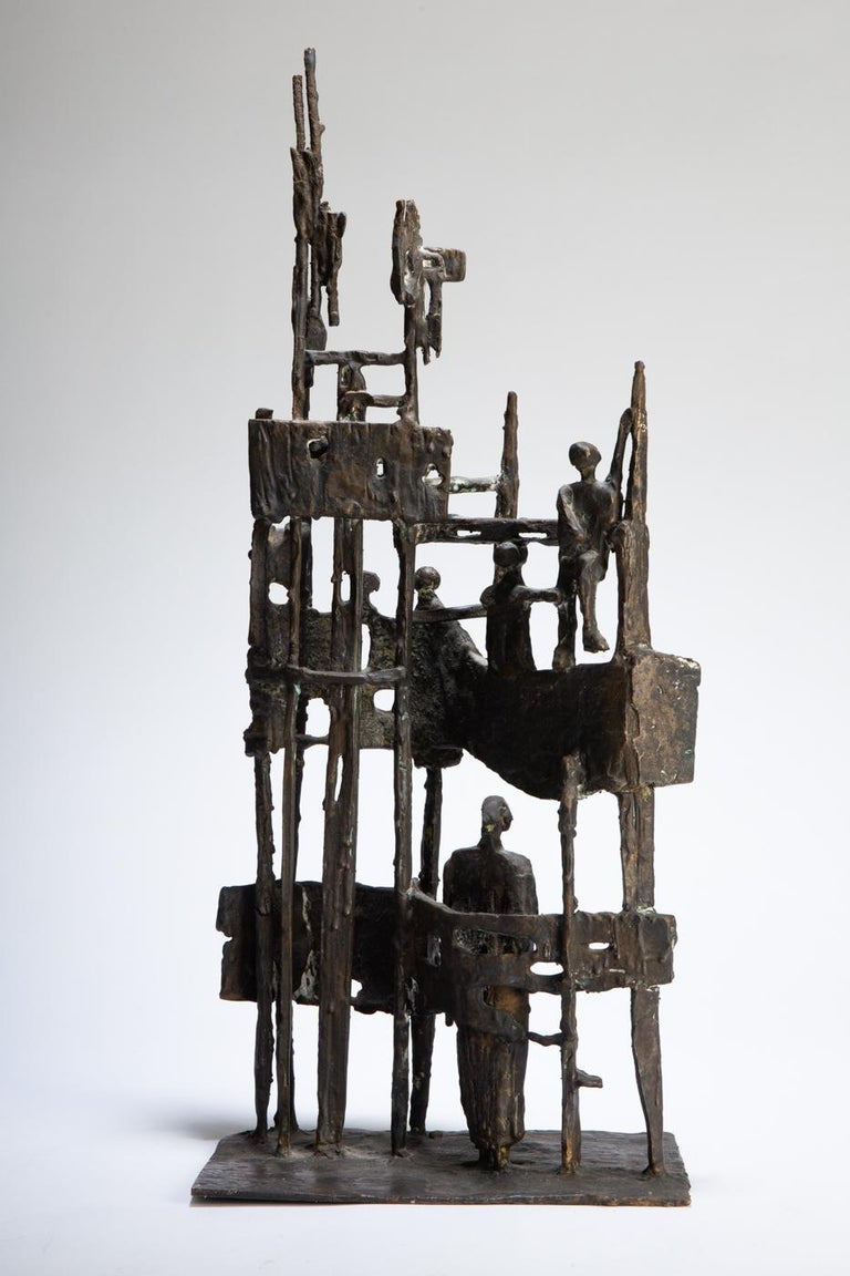 Big Unique Mid Century Bronze Sculpture by German Artist Theo Bechteler ...