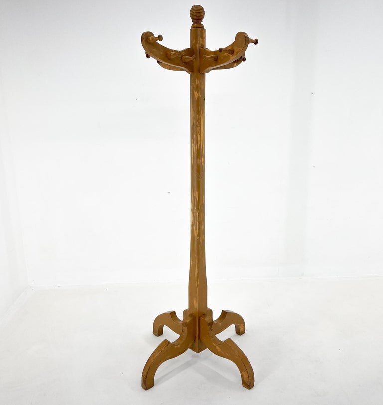 Big Vintage All-Wood Coat Stand, Czechoslovakia, 1950s For Sale at 1stDibs