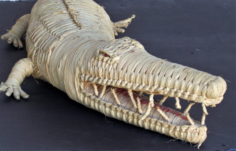Big Woven Wicker Alligator For Sale at 1stDibs