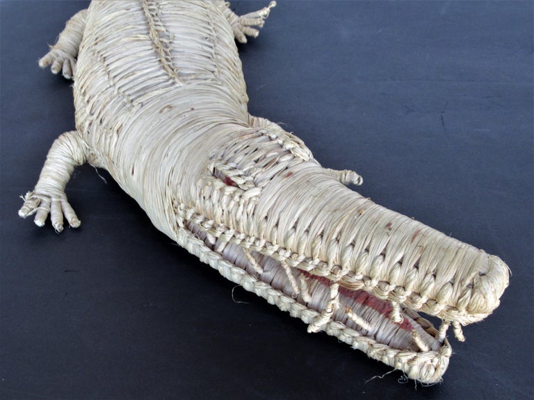 Big Woven Wicker Alligator For Sale at 1stDibs