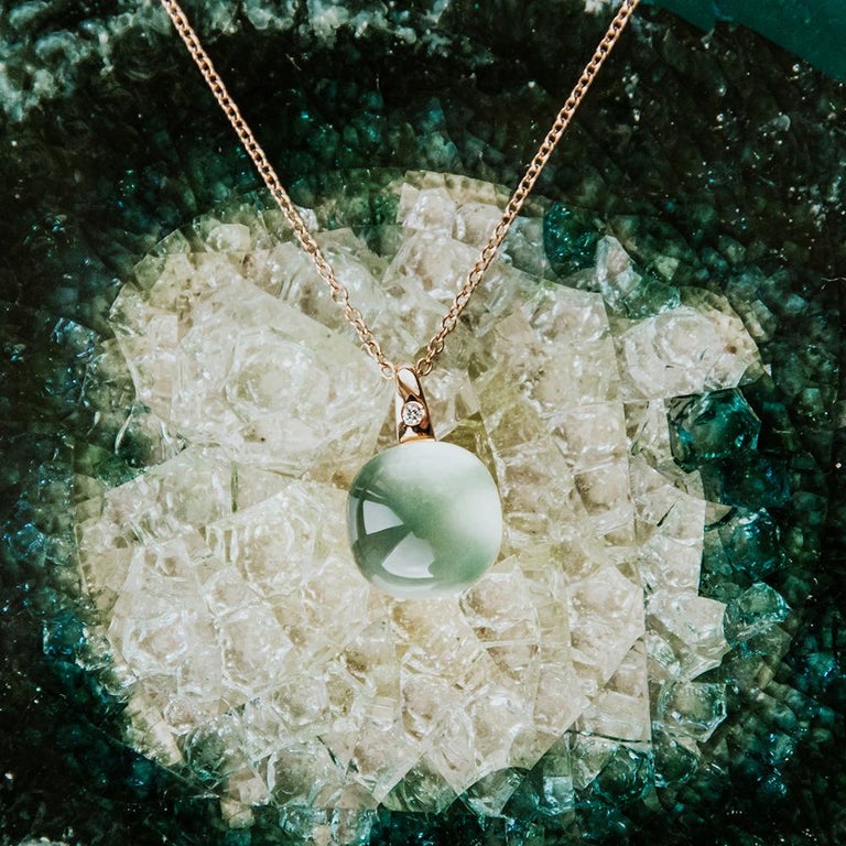 Green Aventurine Pendant in 18kt Rose Gold by BIGLI For Sale at 1stDibs