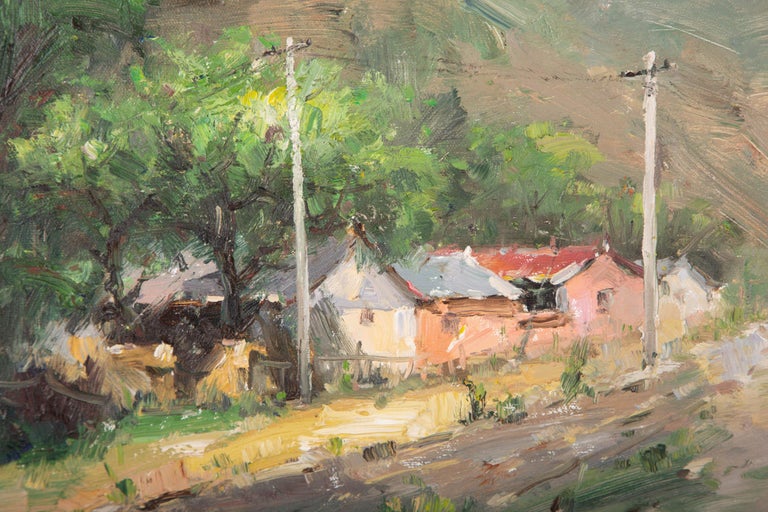Bihua Gong - Bihua Gong Impressionist Original Oil On Canvas "Village ...