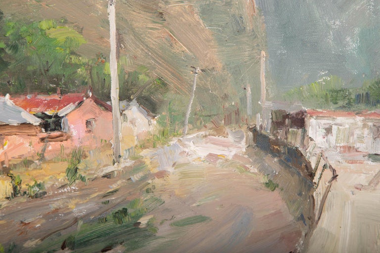 Bihua Gong - Bihua Gong Impressionist Original Oil On Canvas "Village ...