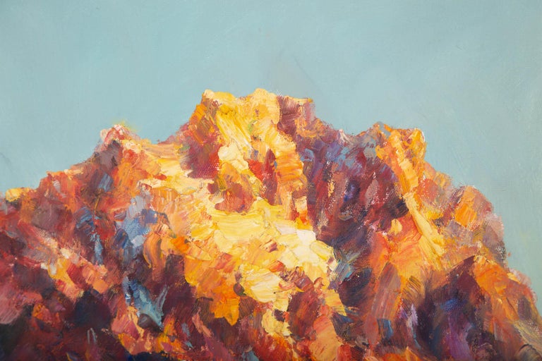 Bihua Gong - Bihua Gong Impressionist Original Oil Painting "Volcano ...