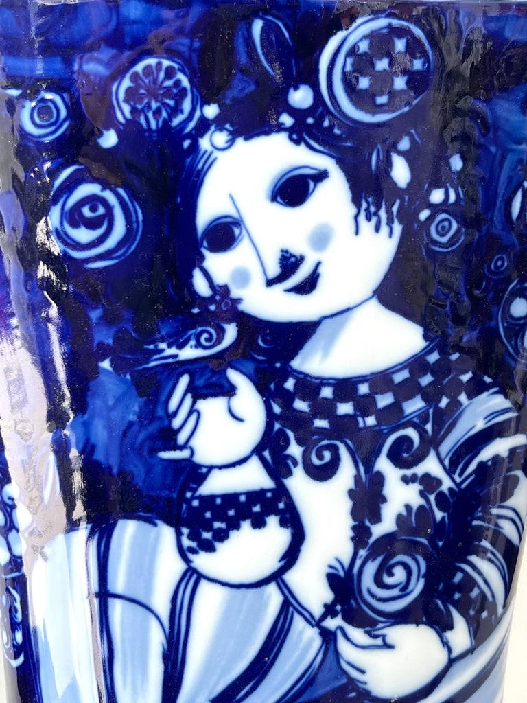 Bijorn Winblad Large Blue Porcelain Vase by Rosenthal For Sale at 1stDibs