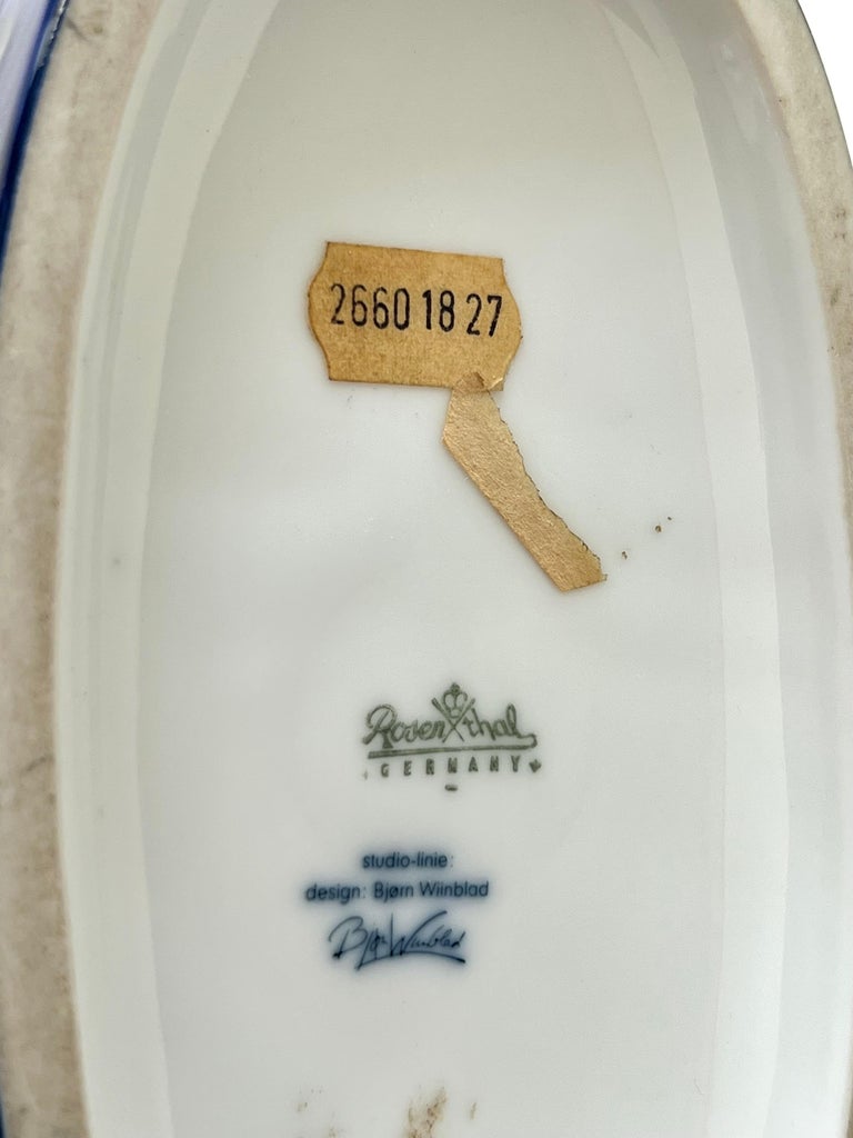 Bijorn Winblad Large Blue Porcelain Vase by Rosenthal For Sale at 1stDibs