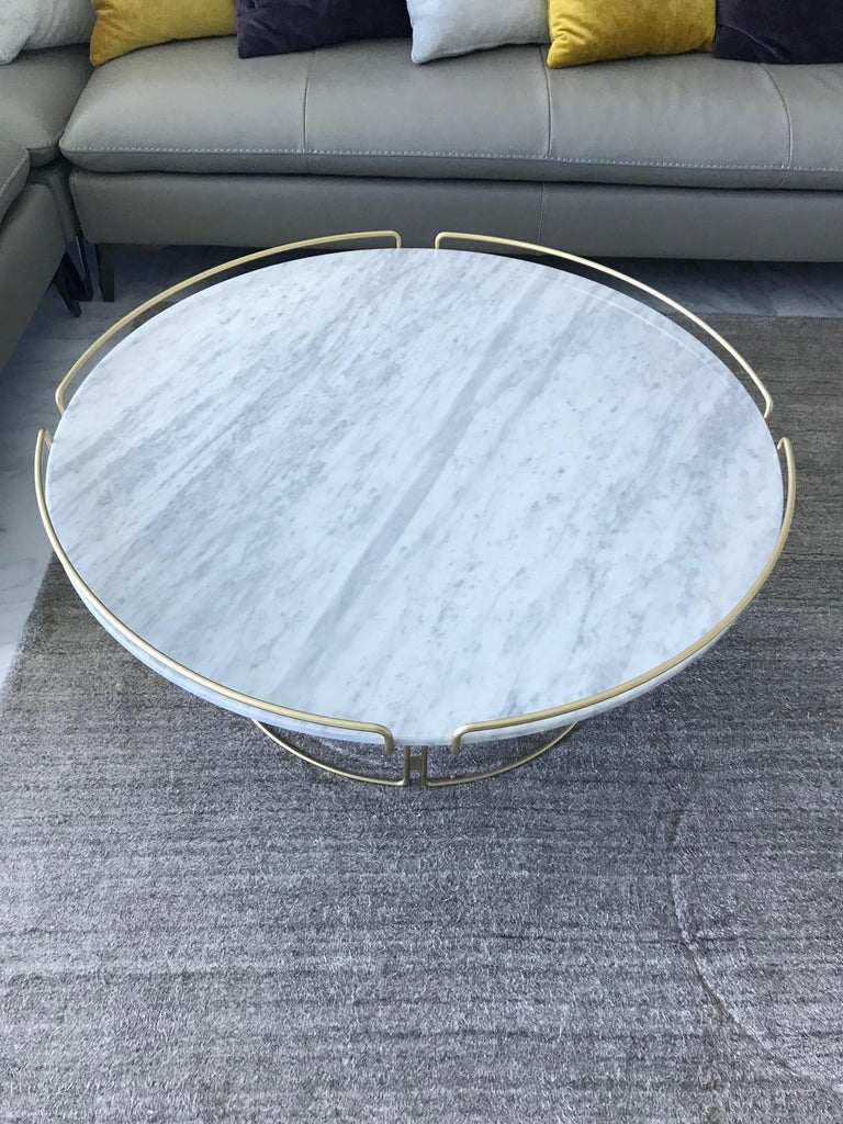 Bijou Coffee Table in Marble and Matte Gold by Roche Bobois, 2018 at ...