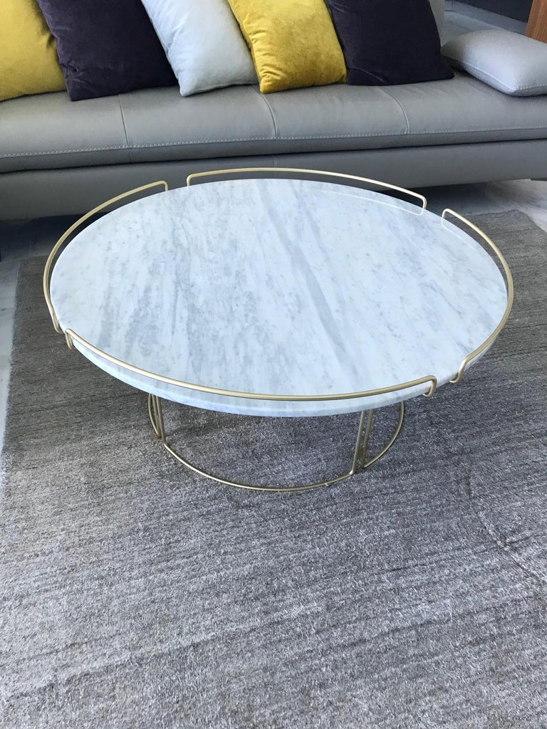 Bijou Coffee Table in Marble and Matte Gold by Roche Bobois, 2018 at ...
