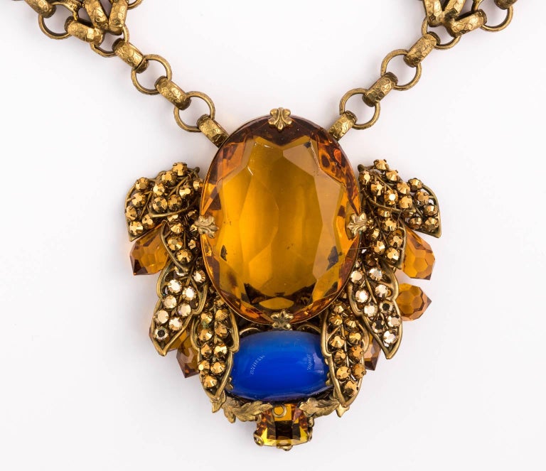 Bijoux Heart Necklace with Large Citrine Glass Centre Piece by Dita Von ...